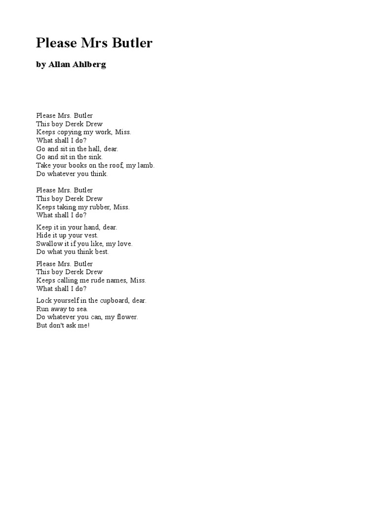 Please Mrs Butler | PDF