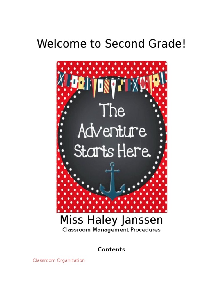 Second Grade Classroom Management Guide | PDF