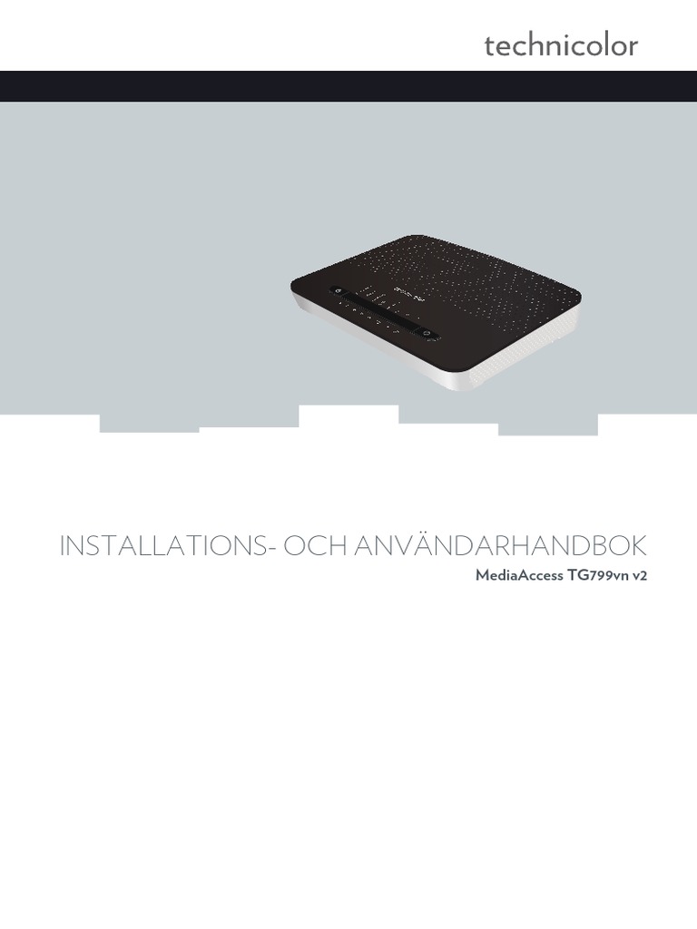TELIA ROUTER Manual Technicolor Svensk Data | PDF