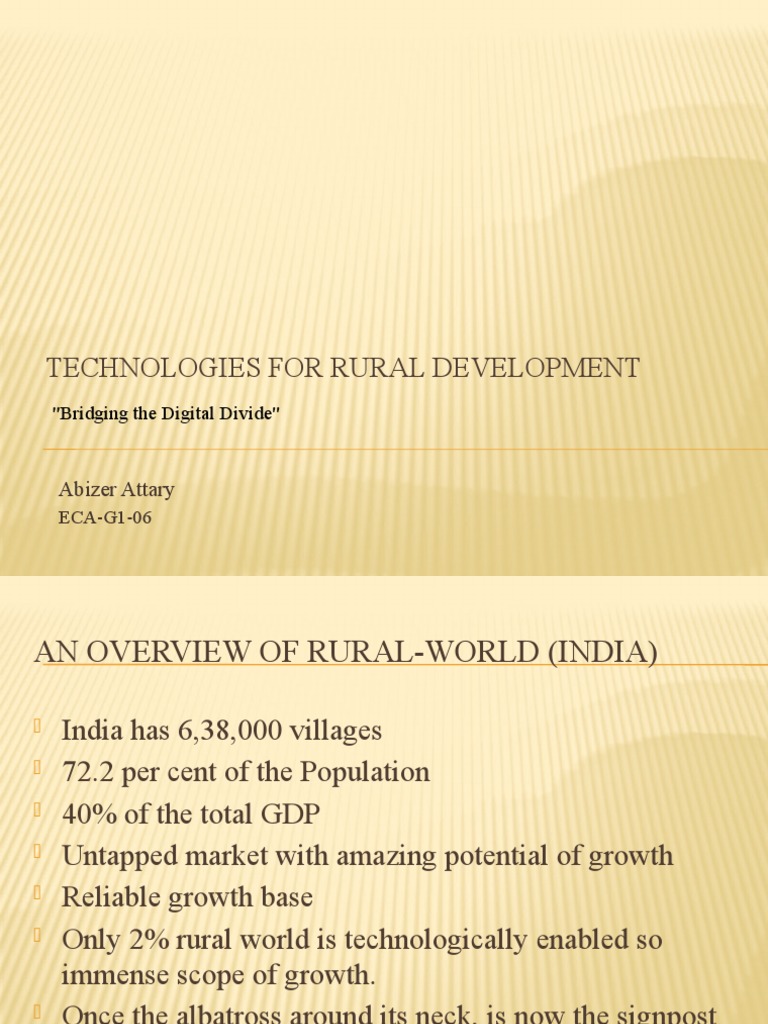 Rural Development Technologies in India | PDF | Photovoltaics ...