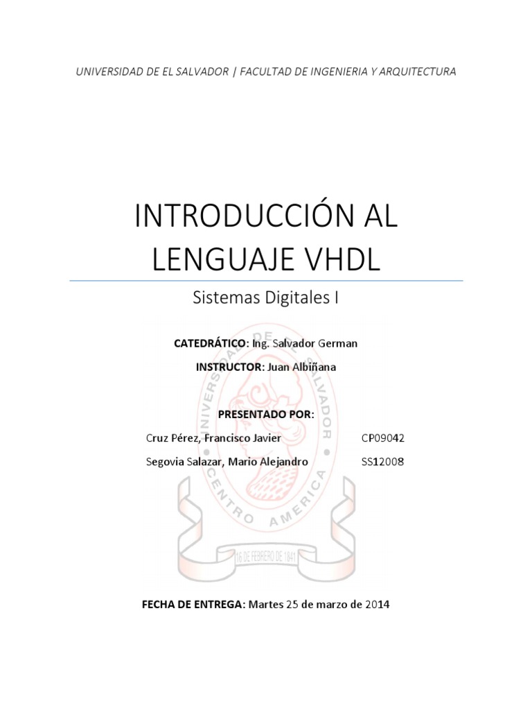 Introduccion Al Lenguaje VHDL | PDF | Vhdl | Lenguaje de programación