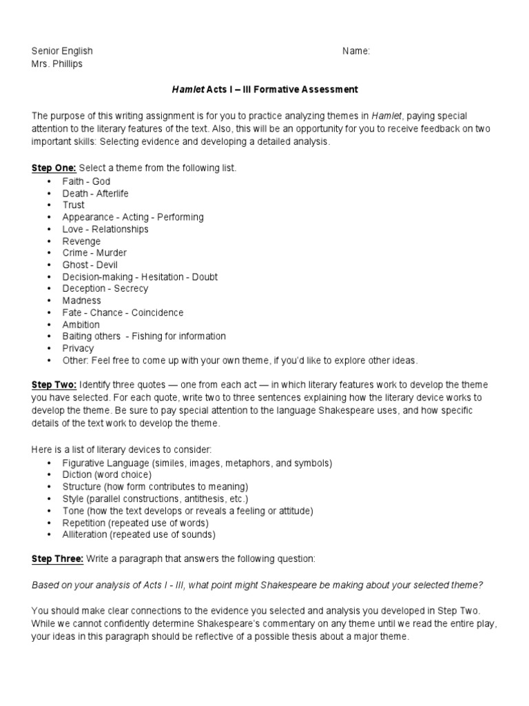 Analyzing Themes in Hamlet Acts I-III | PDF | Hamlet | Semiotics