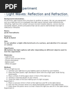 Practical Experiment - Reflection and Refraction | PDF | Lens (Optics ...