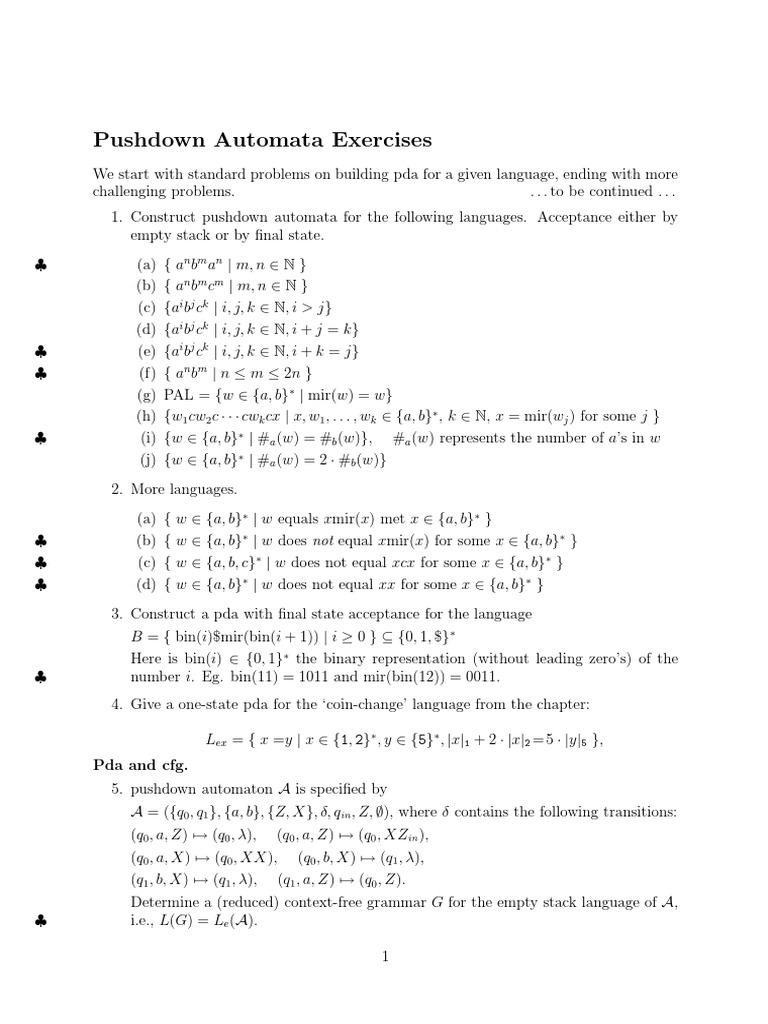 Pda Exercises | PDF