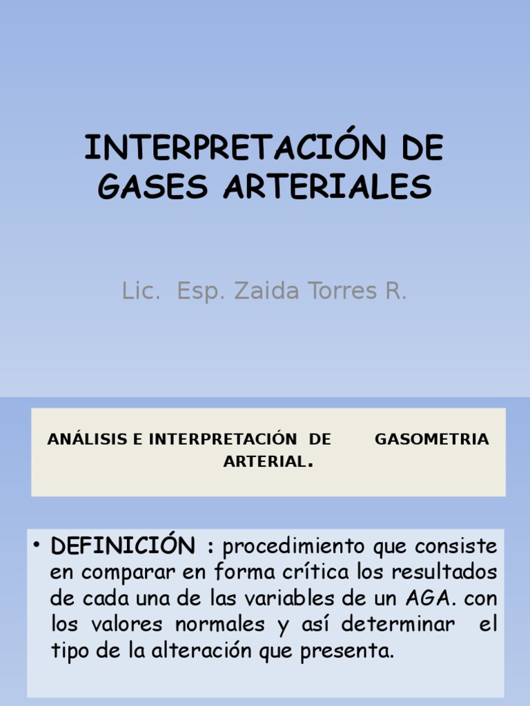 Análisis e interpretación de gases arteriales: una guía para comprender ...