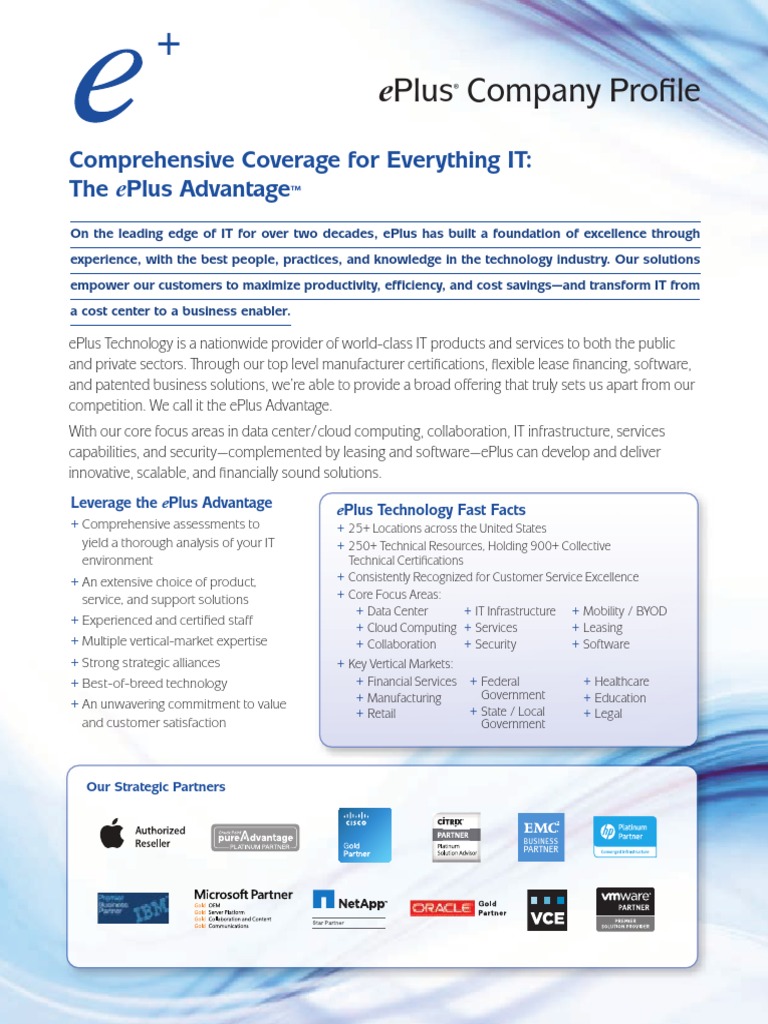 EPlus Company Profile | PDF | Cloud Computing | Data Center