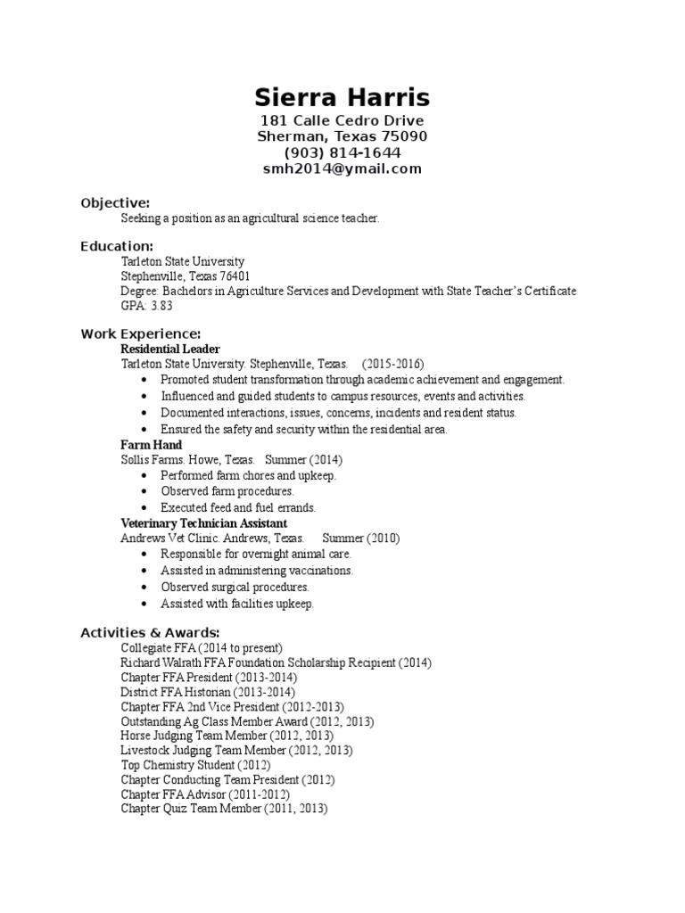 Resume - Sierra Harris | PDF