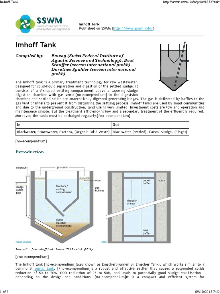 Imhoff Tank | Sewage Treatment | Septic Tank