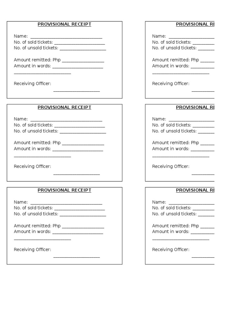 Provisional Receipt Template Sample | PDF