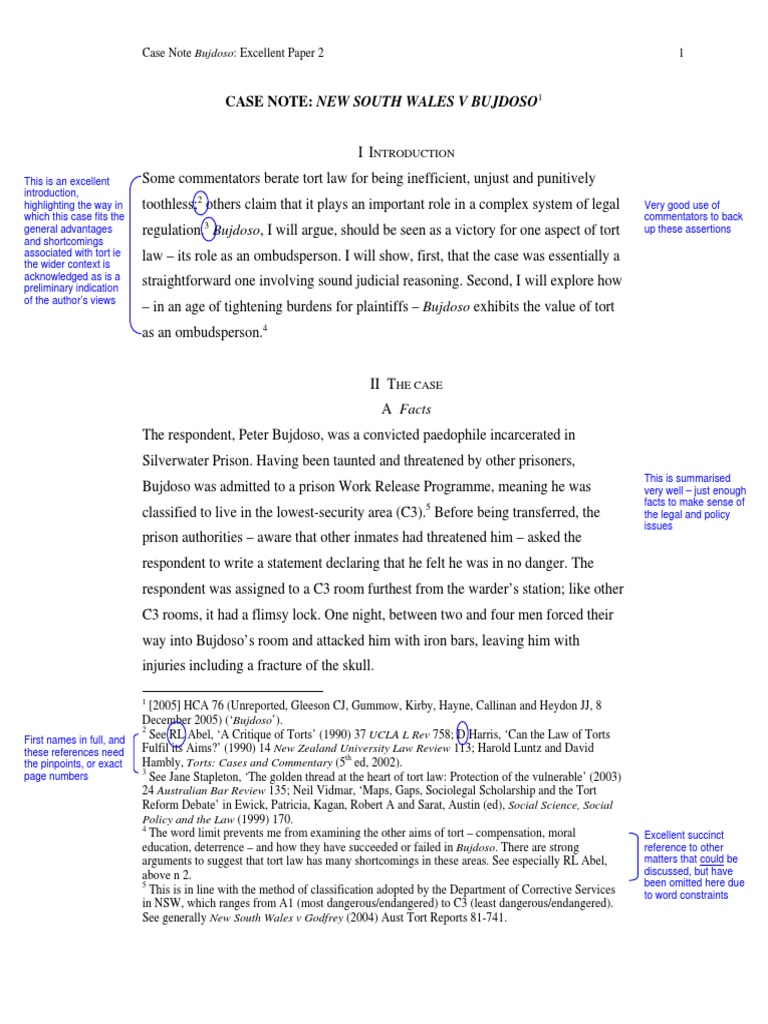 Case Note Excellent2 Annotated | Download Free PDF | Negligence | Duty ...