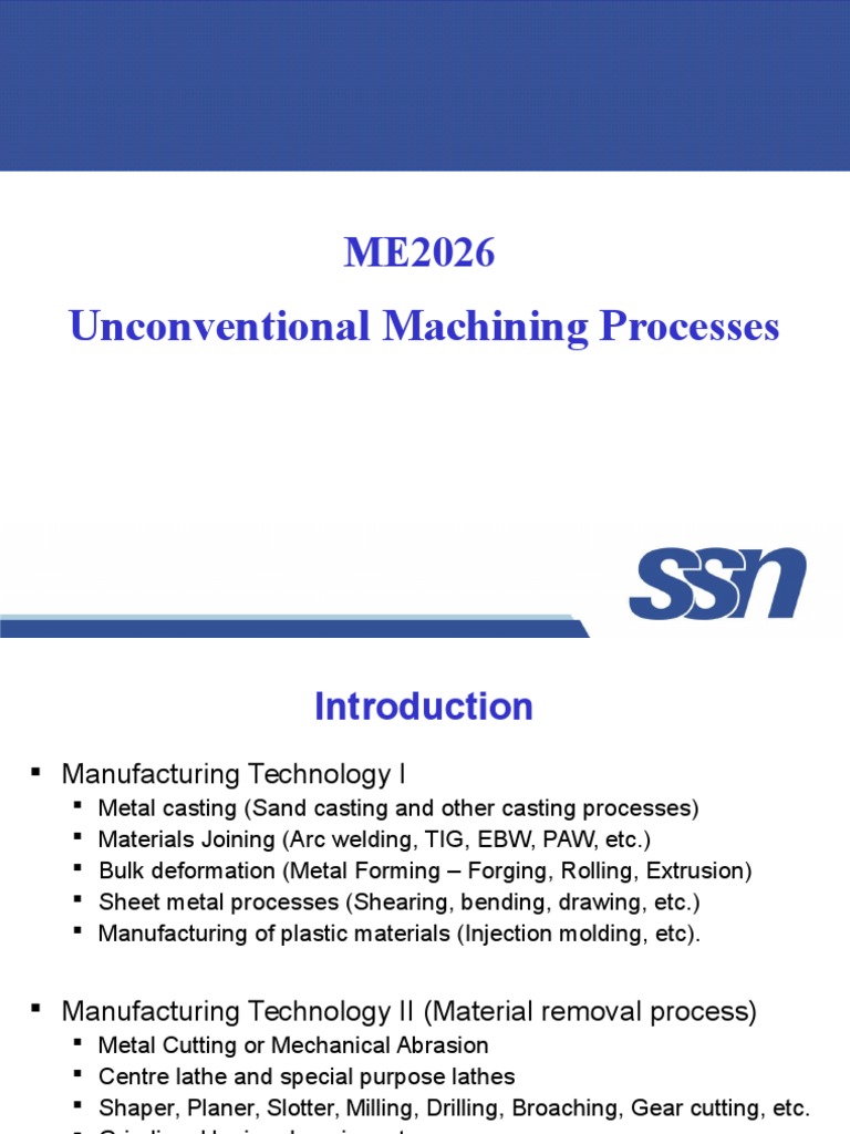 I Unit - Introduction To Unconventional Machining Processes | PDF ...
