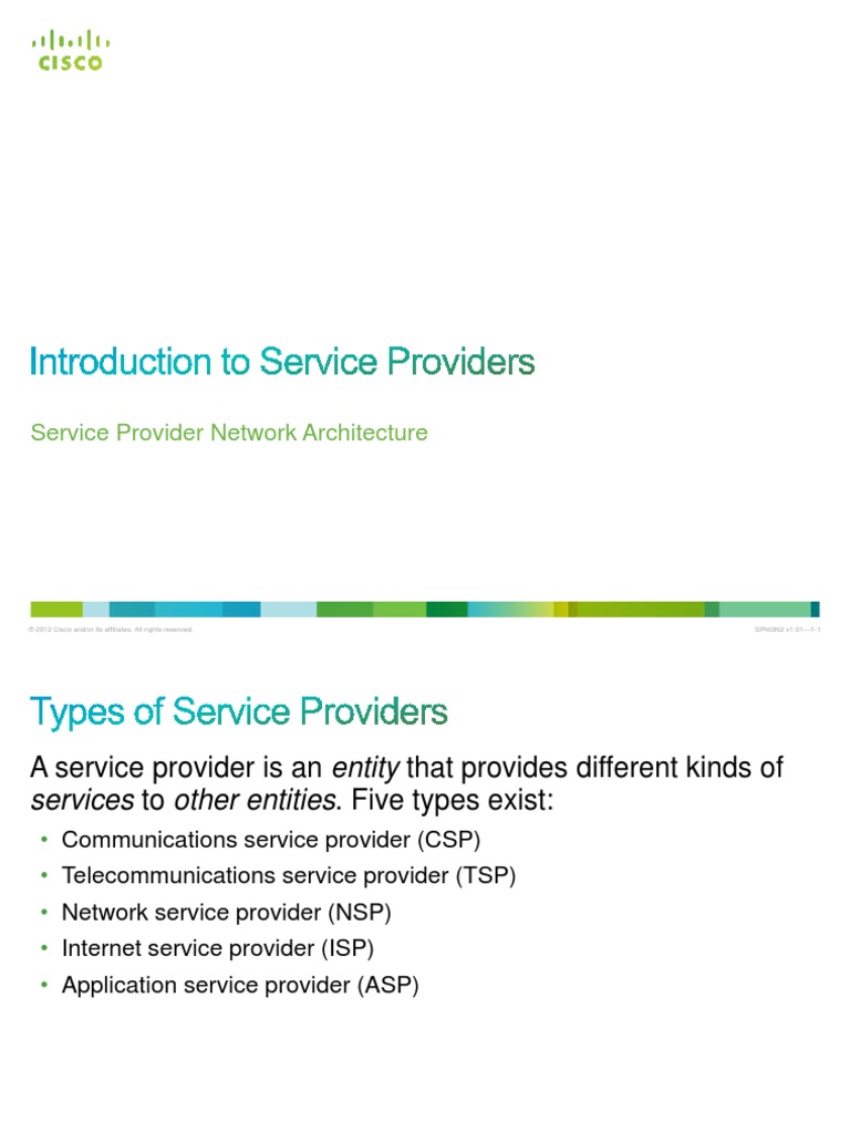 Intro To Service Providers | PDF | Routing | Ip Address