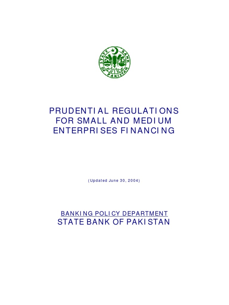 Prudential Regulations For Small and Medium Enterprises Financing | PDF | Securities (Finance ...
