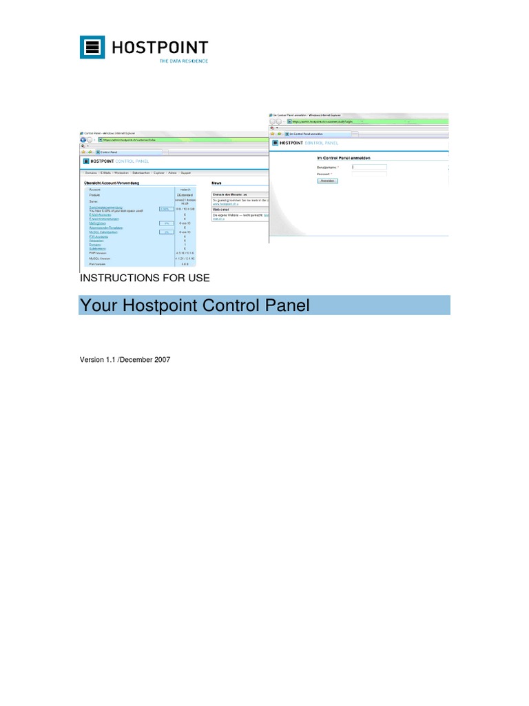 Instructions For Hostpoint | PDF | Email | Databases
