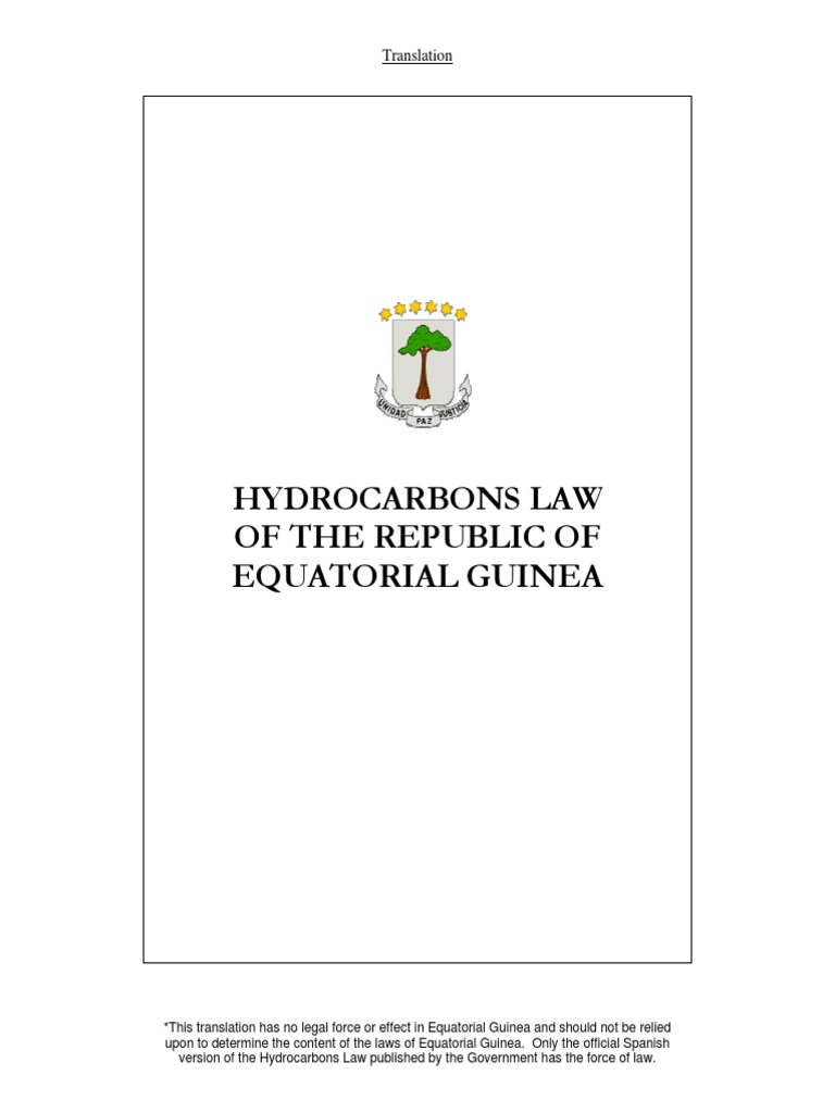 Equatorial Guinea Hydrocarbons Law Overview PDF Natural Gas Taxes
