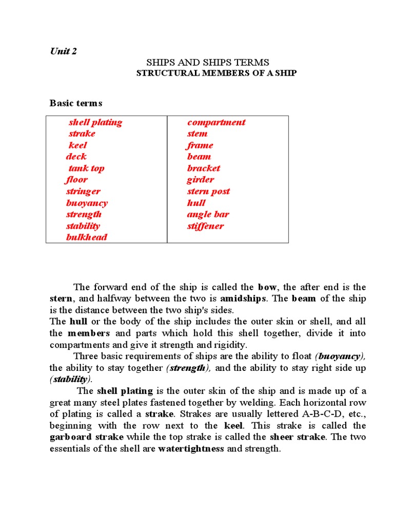 Ships & Ship Terms | PDF | Deck (Ship) | Ships