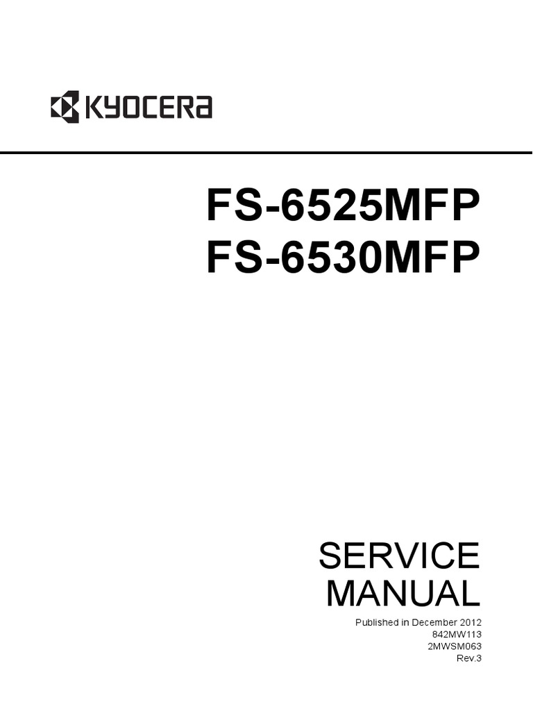 FS-6530MFP - Service Manual PDF | PDF | Technology & Engineering