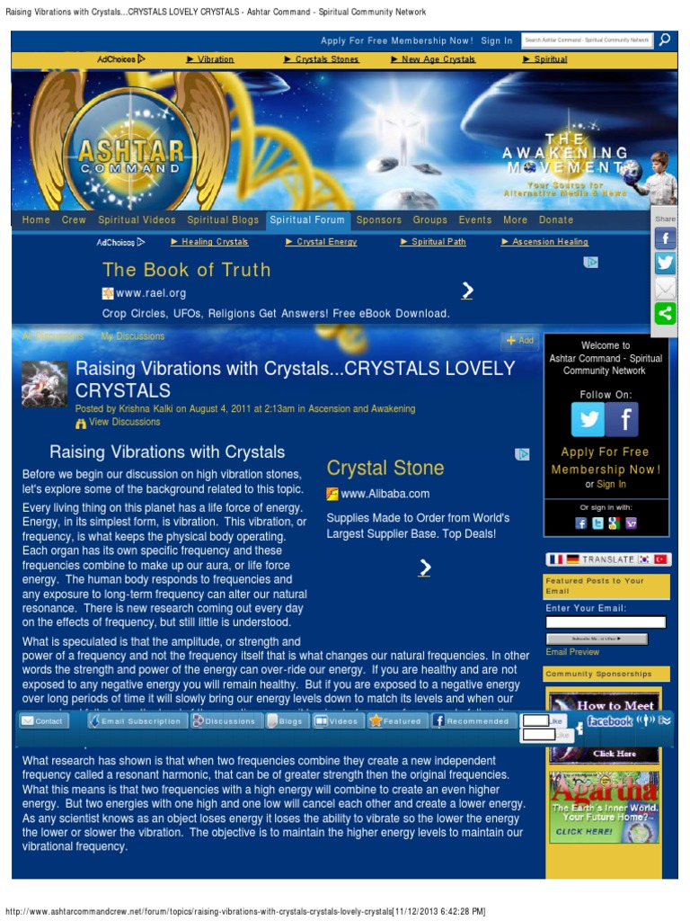 Raising Vibrations With Crystals... CRYSTALS LOVELY CRYSTALS - Ashtar ...