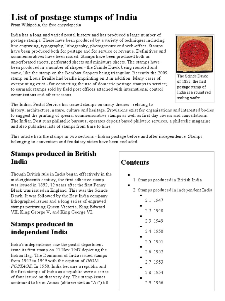 Indian Postal Stamps Overview | PDF | Postage Stamp