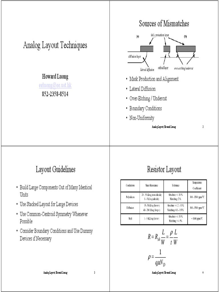 Analog Layout Techniques: Sources of Mismatches | PDF | Analogue ...