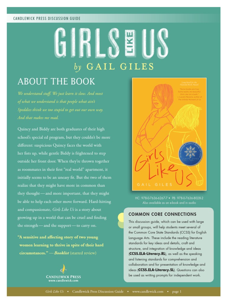 Girls Like Us by Gail Giles Discussion Guide | PDF | Further Education ...