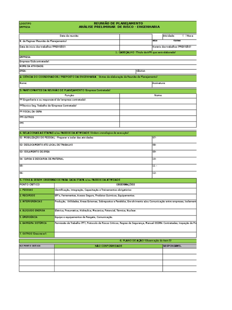 Apr Modelo Completo | PDF | Engenharia | Risco