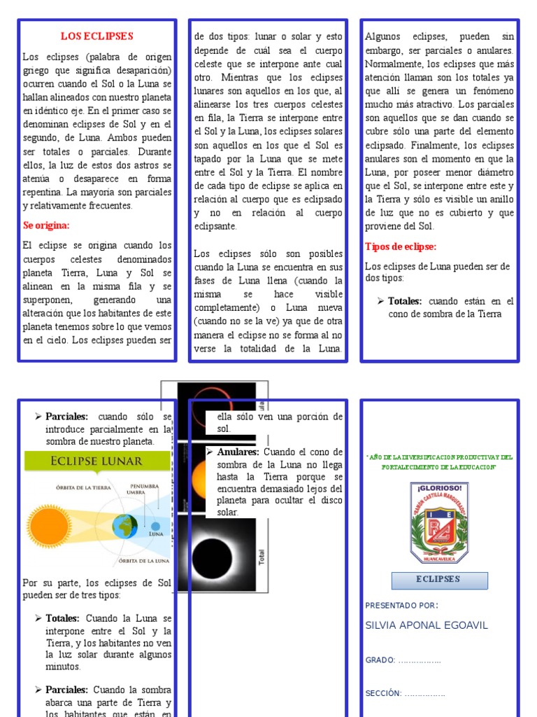 TRIPTICO Eclipses | PDF | Eclipse | Luna