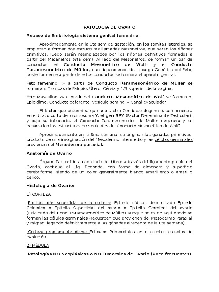 Patologia de Ovario | PDF | Metástasis | Cáncer