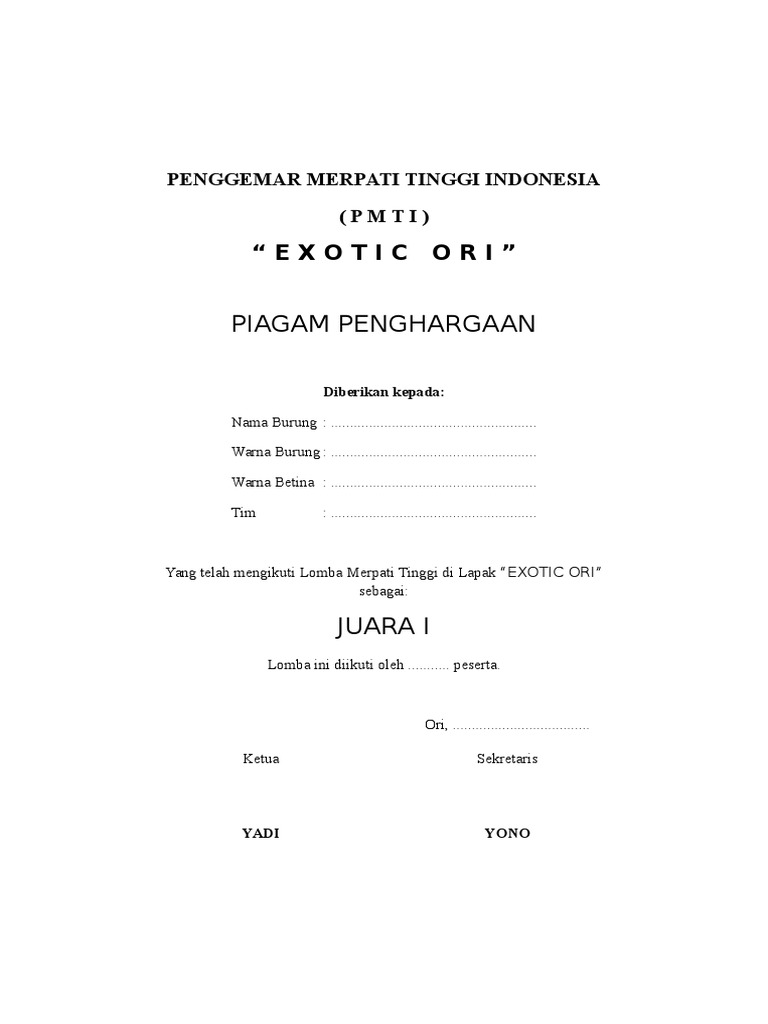Piagam Merpati | PDF