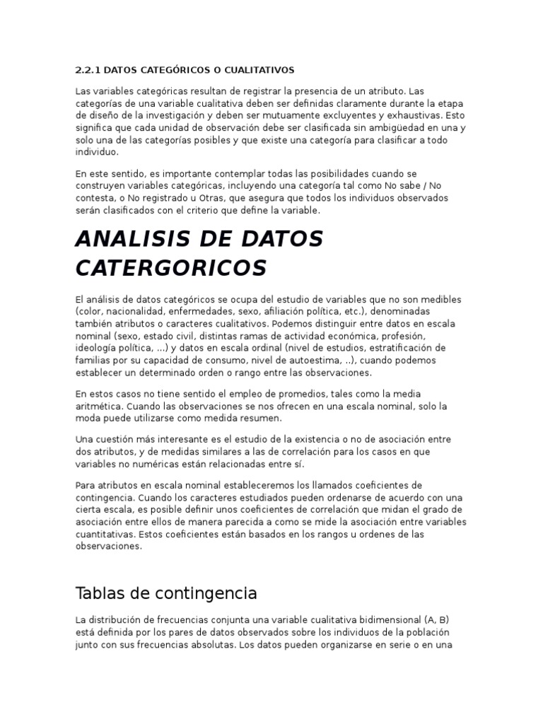 Análisis de Datos Categóricos y Chi-Cuadrado | PDF | Hipótesis | Science