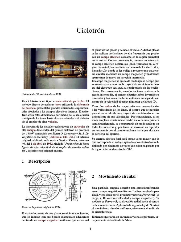 Ciclotrón | Partículas fisicas | Física y matemáticas