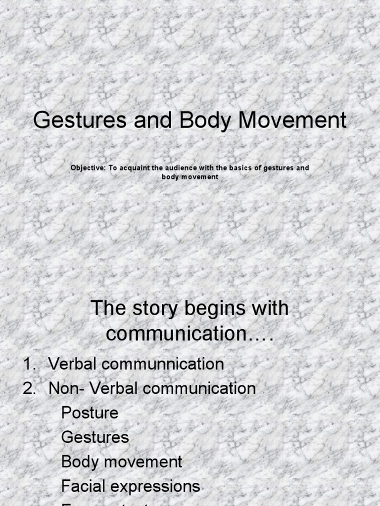 Gestures and Body Movement | PDF | Nonverbal Communication | Human ...