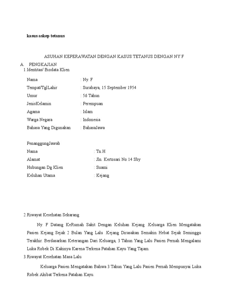 Kasus Askep Tetanus | PDF