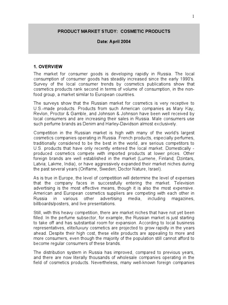 Russia's Growing Cosmetics Market Insights | PDF | Cosmetics | Retail