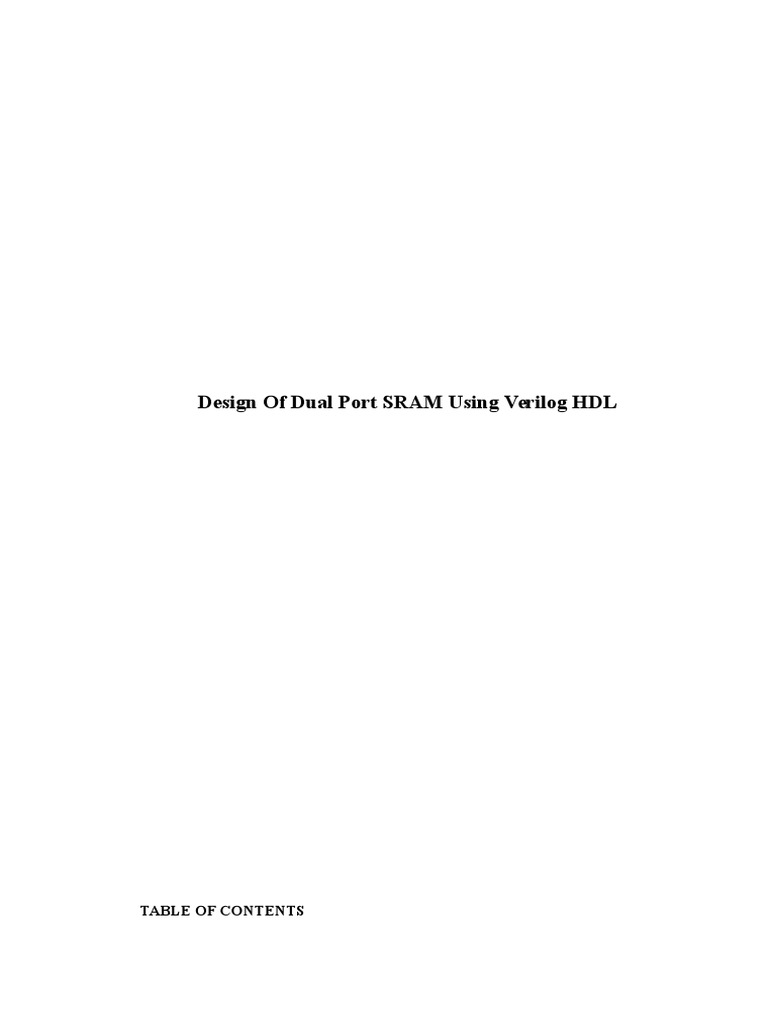 Design of Sram in Verilog | PDF | Dynamic Random Access Memory | Random Access Memory