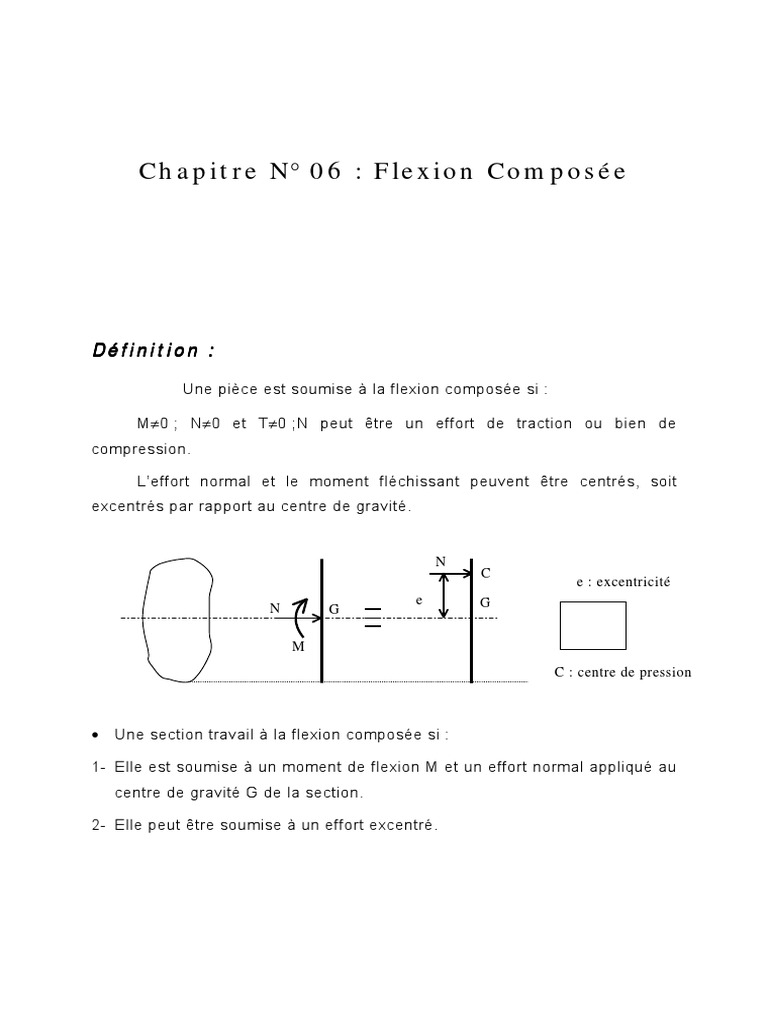 Chapitre 06 Flexion Composée PDF | PDF | Flexion (matériau ...