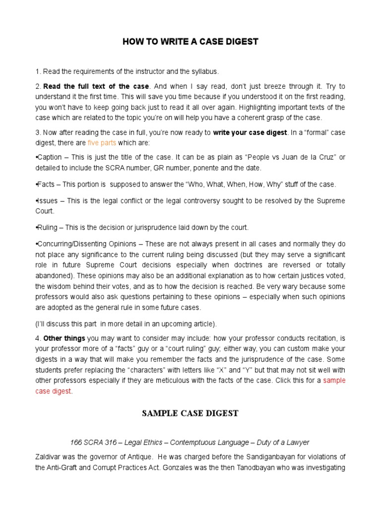 Writing Case Digest | PDF | Supreme Courts | Precedent
