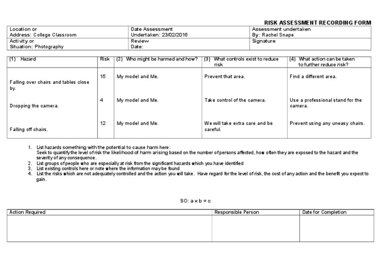 Risk Assessment College | PDF