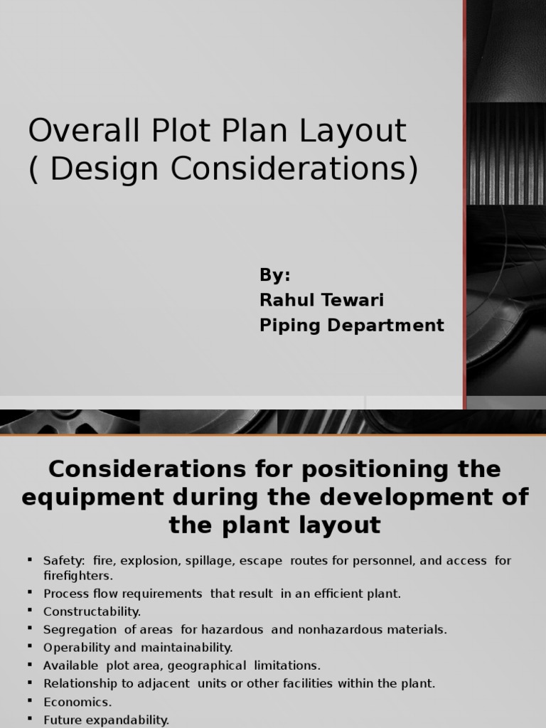 Overall Plot Plan Layout (Design Considerations) | Furnace | Pump