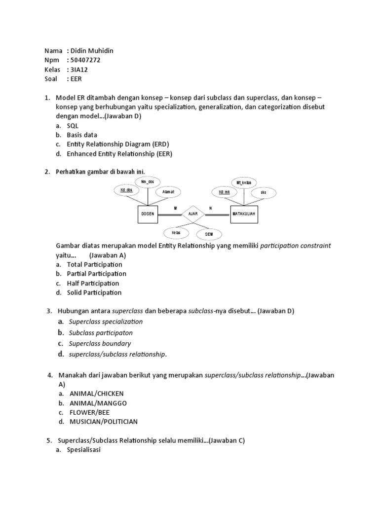 Contoh Soal EER | PDF