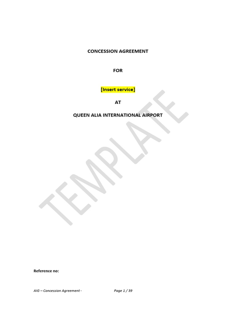 Concession Agreement - Template | PDF | Revenue | Taxes