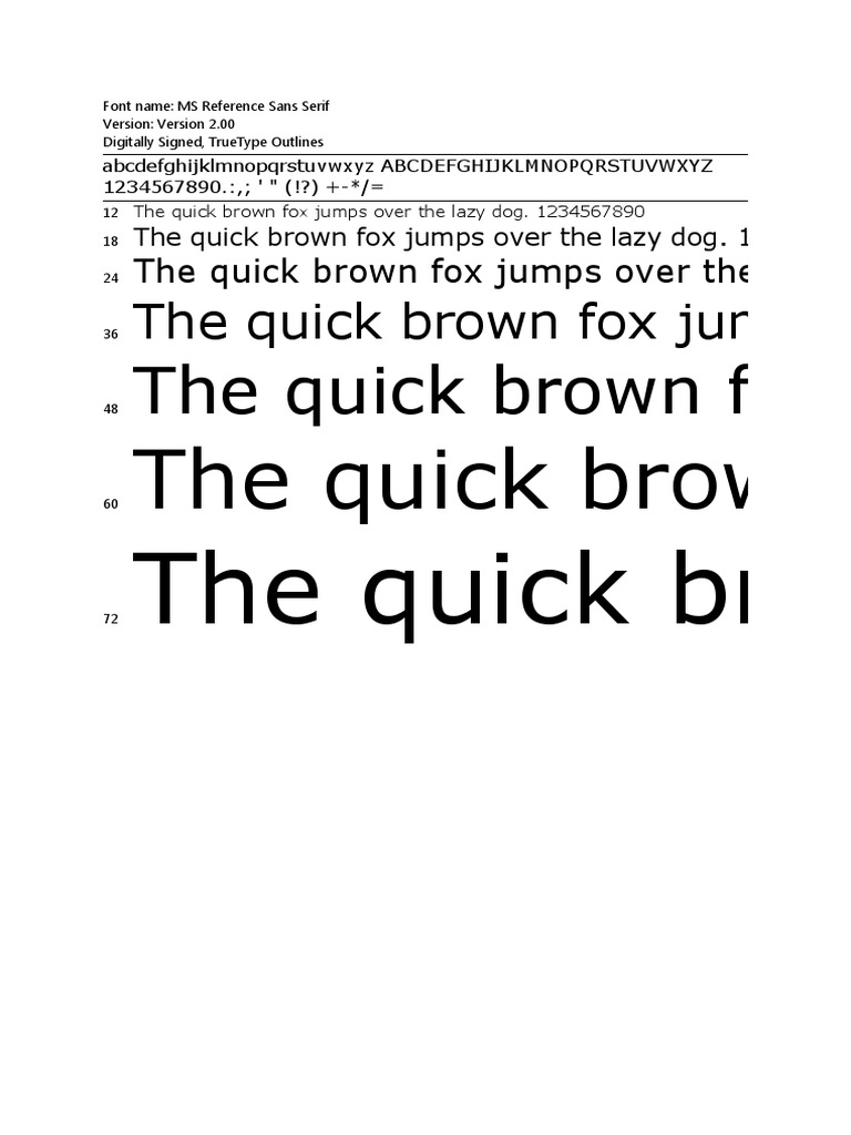 MS Reference Sans Serif (TrueType) | PDF | Typefaces | Sans Serif Typefaces