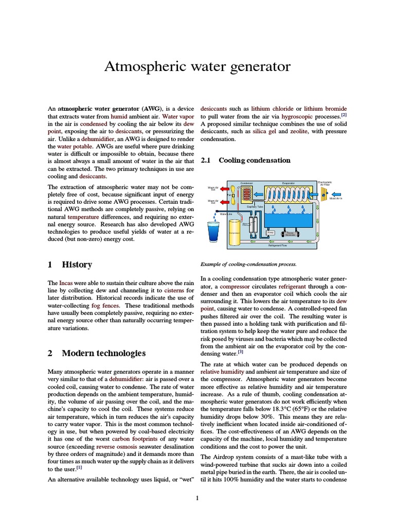 Atmospheric Water Generator | PDF | Transparent Materials | Phases Of ...