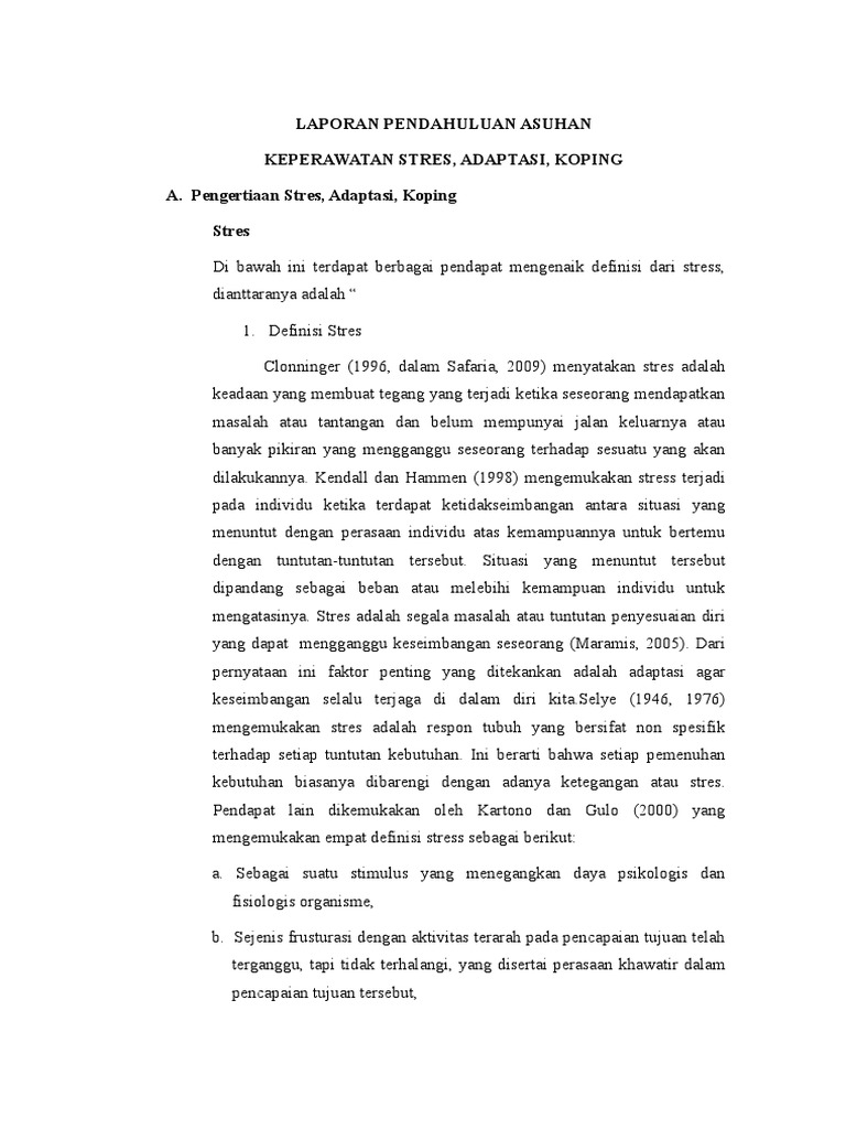 LP Stres, Adaptasi, Koping | PDF