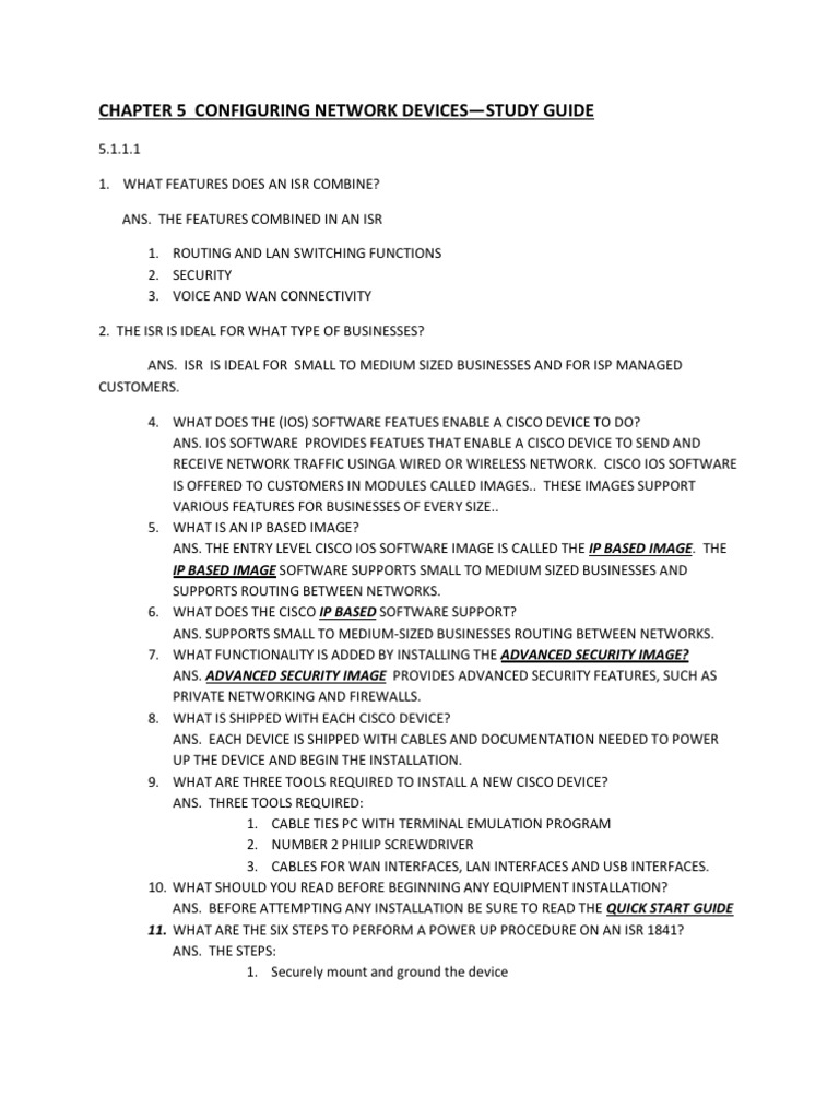 Chapter 5 Configuring Network Devices | PDF | Booting | Command Line ...