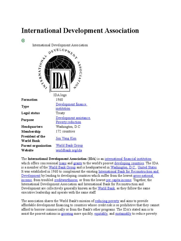 International Development Association | PDF | International Development ...