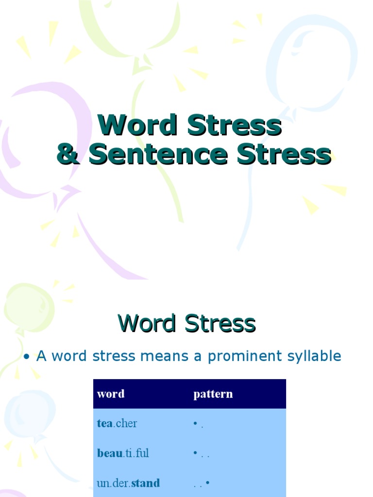 Sentence Stress | PDF | Stress (Linguistics) | Word