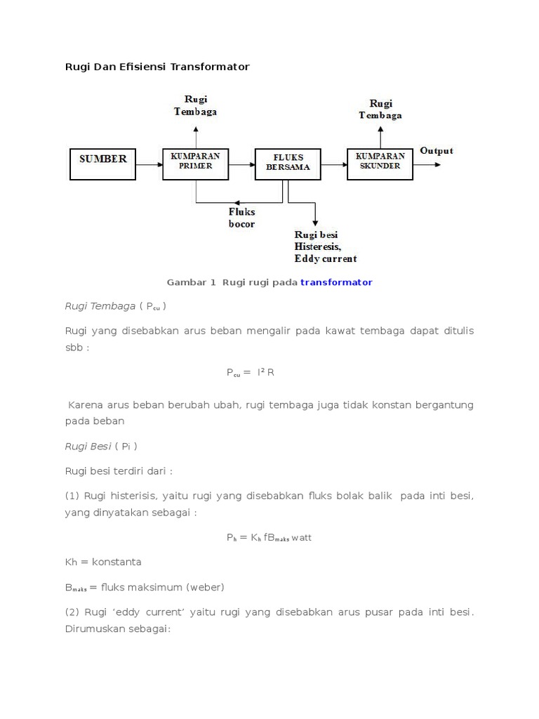 Rugi Dan Efisiensi Transformator | PDF | Sains & Matematika | Teknologi & Rekayasa