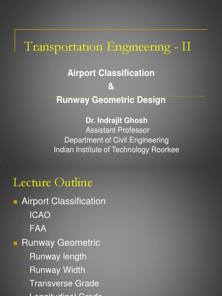 Geometric Design Considerations for Airport Runways: Classification ...
