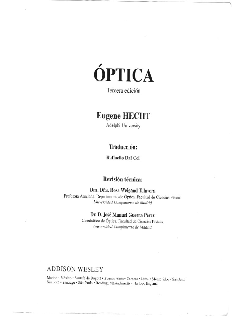 Optica de Hecht Español 3 Ed Completo | PDF